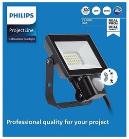 Philips - LED Venkovní reflektor se senzorem PROJECTLINE LED/20W/230V IP65 3000K