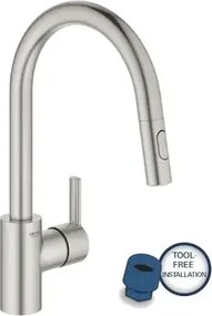 Grohe - Dřezová baterie s výsuvnou sprškou, supersteel