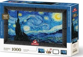 ART PUZZLE 5689 Puzzle s rámem a lepidlem 3v1 Hvězdná noc / 1000 dílků