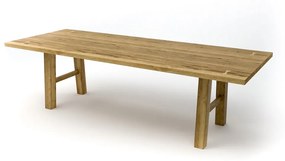 Dubový jídelní stůl Roots z masivu Rozměr: 2600 x 900 x 750, Barva dřeva: Bělený dub