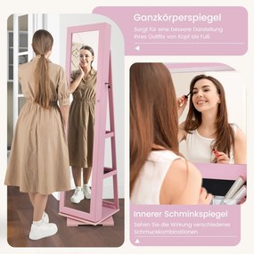 Costway Šperkovnice otočná o 360° se zrcadlovou skříňkou