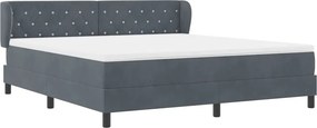 Postel s boxspringem s čelo Tmavě šedá 180 x 200 cm samet 3340347