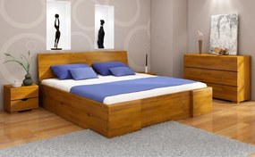 Buková postel s úložným prostorem - Hessler Drawers   , Buk přírodní, 180x200 cm