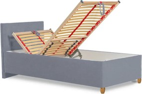 Postel ALMA s lamelovým roštem 2, 200x90, šedá (č.43/nohy buk)