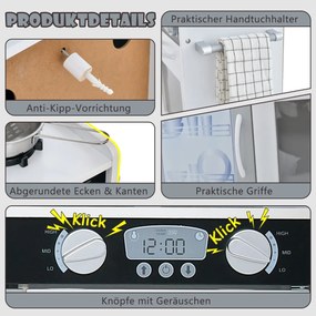 Costway Hrací kuchyňka na hraní kuchyňka hrací sada pro batolata s deskou, bílý