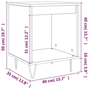 vidaXL Noční stolek 40x35x50 cm kompozitní dřevo [830728] Barva: bílá s vysokým leskem