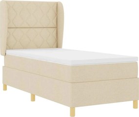 Postel s boxspringem s čelo Krémová 200 x 100 cm textil 3340807