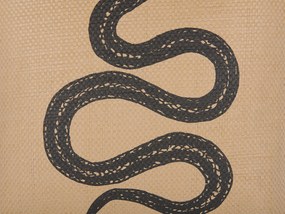 Sada 2 polštářů s motivem hada 45 x 45 cm béžovo černá MANORA Beliani