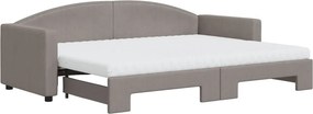Válenda s přistýlkou a matracemi taupe 80 x 200 cm textil 3197204
