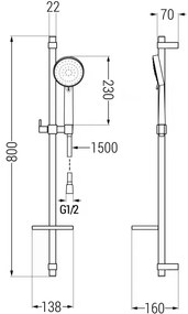 Mexen sprchový set DQ75, chrom/bílá, 785754581-02