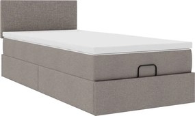 Osmanský postel s matrací taupe 90x200 cm textil 3311349