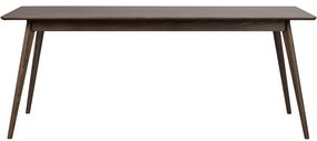 Tmavě hnědý rozkládací jídelní stůl v dekoru dubu 90x190 cm Yumi – Rowico
