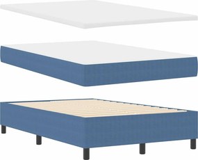 Postel s boxspringem Modrá a bílá 120 x 200 cm Žebrovaná látka 3337460