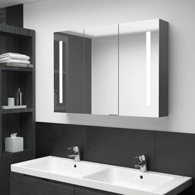 LED koupelnová skříňka se zrcadlem 89 x 14 x 62 cm šedá 326527