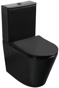 Sapho Sapho, PACO RIMLESS WC kombi, spodní/zadní odpad, černá, PC1012WRB