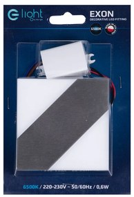 Schodišťové LED svítidlo Exon, 1x LED 0,6w, 6500k, s
