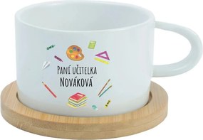 Personalizovaný keramický hrníček "MAKRONKA" pro paní učitelku/pana učitele (pomůcky)