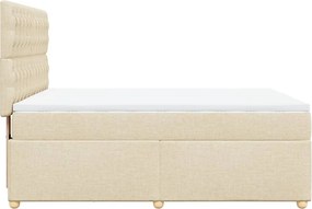 Box spring postel s matrací krémová 160x200 cm textil 3291343