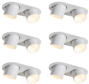 Sada 6 bílých vestavných bodových svítidel GU10 50mm - Installa