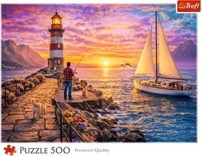 TREFL Puzzle Maják při západu slunce / 500 dílků / 48 x 34 cm