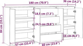 vidaXL Odkládací skříňky 3 ks masivní borové dřevo [3094812] Barva: Černá