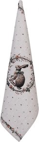 Bavlněná utěrka se zajícem Natural Linen Easter - 50*70 cm