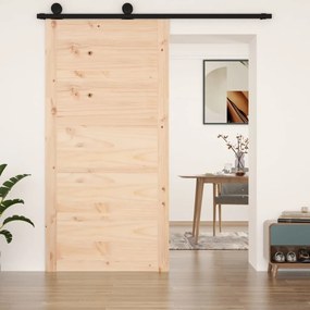 Posuvné dveře 100 x 1,8 x 204,5 cm masivní borové dřevo - Default Title