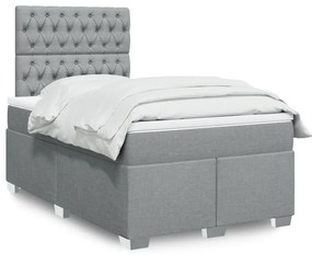 Box spring postel s matrací světle šedá 120 x 200 cm textil 3290462