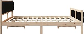 Rám postele s čelo Černá 200 x 200 cm Masivní borové dřevo 3394270