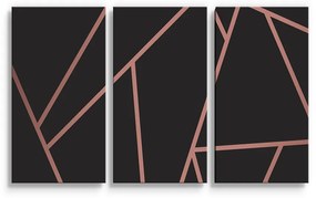Sablio Obraz - 3-dílný Růžové obrazce - 120x80 cm