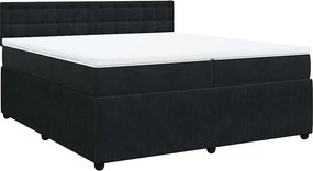 Box spring postel s matrací černá 200x200 cm samet 3287844