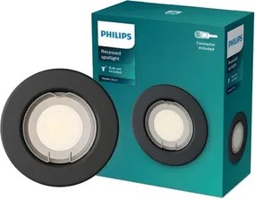 Philips Peridot černá O8,3 cm / Vestavné svítidlo / GU10 / 7W / IP20