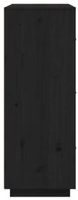 Skříň highboard černá 67 x 40 x 108,5 cm masivní borové dřevo,  820176