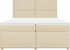 Box spring postel s matrací krémová 200x200 cm textil 3291385