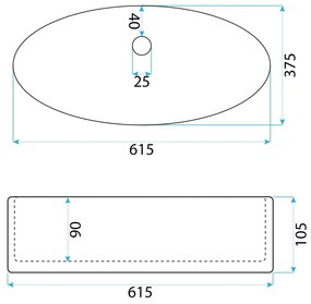 Keramické umyvadlo na desku REA ADRIANA bílé, lesk