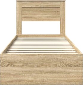Rám postele s čelo Sonoma dub 75 x 190 cm Masivní borové dřevo 3409817