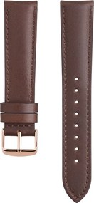 MPM Elegantní ručně prošívaný kožený řemínek RB.13254 (20 mm) – tmavě hnědý