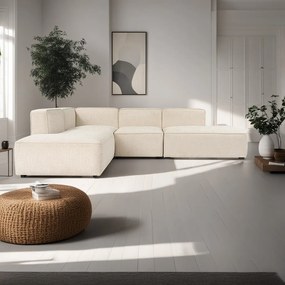 Hanah Home Rohová pohovka MORE M levá krémová