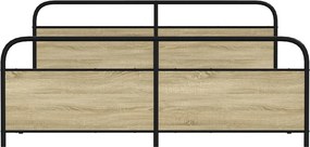 Kovový rám postele bez matrace dub sonoma 200 x 200 cm 3318655