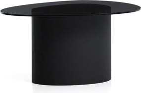 Černý konferenční stolek se skleněnou deskou 74x81,5 cm Olir – Kave Home