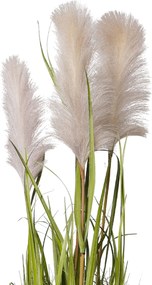 Umělá tráva v krémovém květináči SECCA, plast, výška 120 cm, zelená