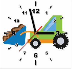 Gario Obraz s hodinami Buldozer Rozměry: 30 x 30 cm