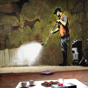 Fototapeta - Banksy - jeskynní malba 300x210 + zdarma lepidlo