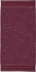 Pip Studio ručníky z bavlněného froté Jasmine Jacquard, tmavě růžové (Luxusní ručníky z bavlněného froté v designu Jasmine Jacquard v tmavě růžové)