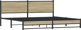 Kovový rám postele bez matrace dub sonoma 193 x 203 cm 3301397