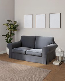 Potah na pohovku IKEA Ektorp 2-místná rozkládací  NOVÝ MODEL 2012 barva šedá látka lesklé, sametová