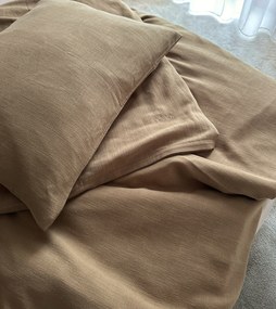 HEDDA Lněné povlečení Naira mustard rozměr: povlak na polštář 70 x 90 cm