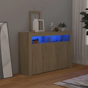 vidaXL Příborník s LED osvětlením 115,5 x 30 x 75 cm [804341] Barva: šedá sonoma