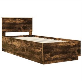 Rám postele s čelo Kouřový dub 70 x 190 cm Kompozitní dřevo 3408219