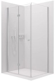Cerano Volpe, sprchový kout se skládacími dveřmi 80(dveře) x 70(stěna), 6mm čiré sklo, chromový profil, CER-CER-427189